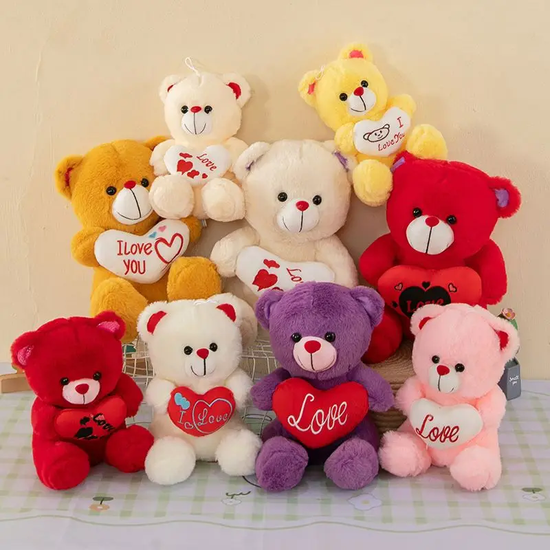 Love Heart Teddy Bear Stuffed Toy Home Decor Couple Doll Valentines ...