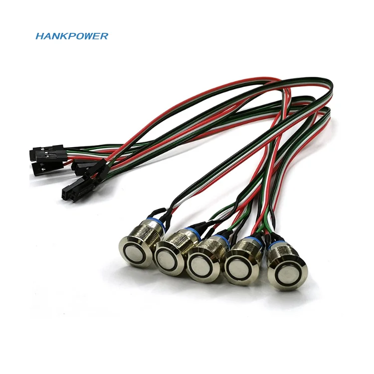 Oem Factory M12 Metal Pc Button Switch Wire With Light Reset Switch ...