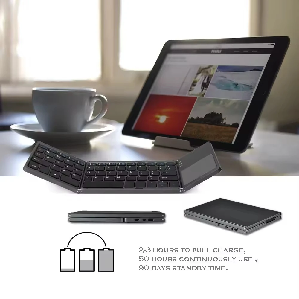 Mini Folding Bluetooth Keyboard Bluetooth Foldable Mini Keyboard For Pc ...