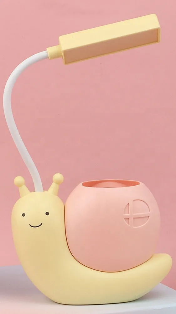 2023 New Cartoon Snail Desk Lamp With Pen Holder Flexible Led Table ...