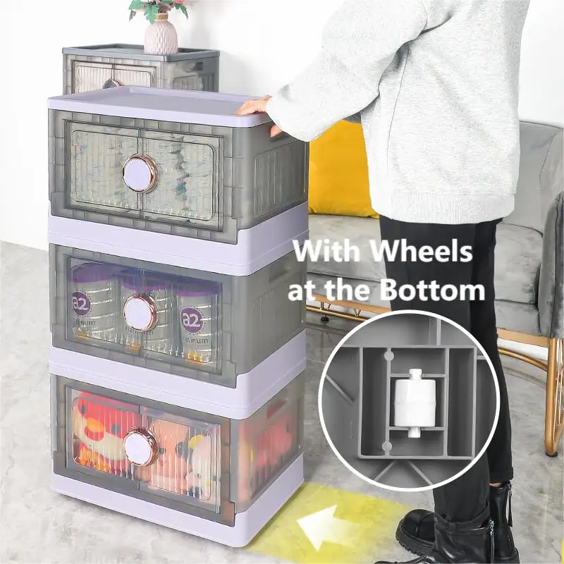 2023 Modern Design Collapsible Folding Storage Bin With Lid And Door ...