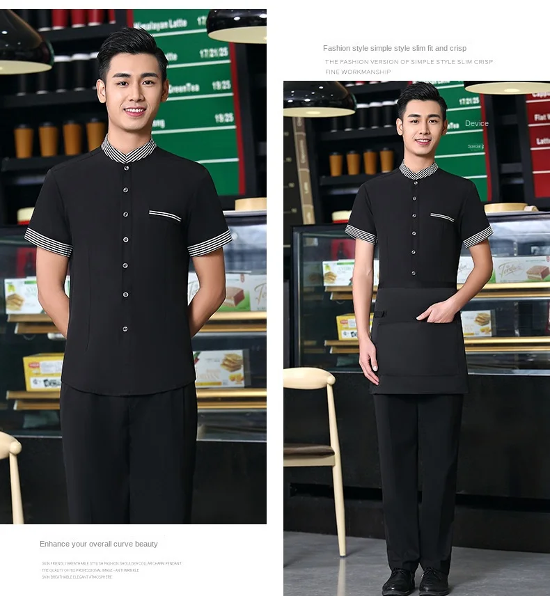 Coffee Shop Formal Uniforms Black T Shirt Waitress Design Restaurant ...