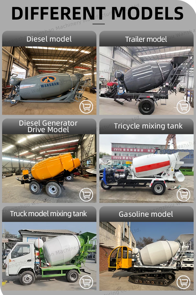 Self Loading Concrete Mixer Hydraulic Cement Mixer Tank Industrial ...