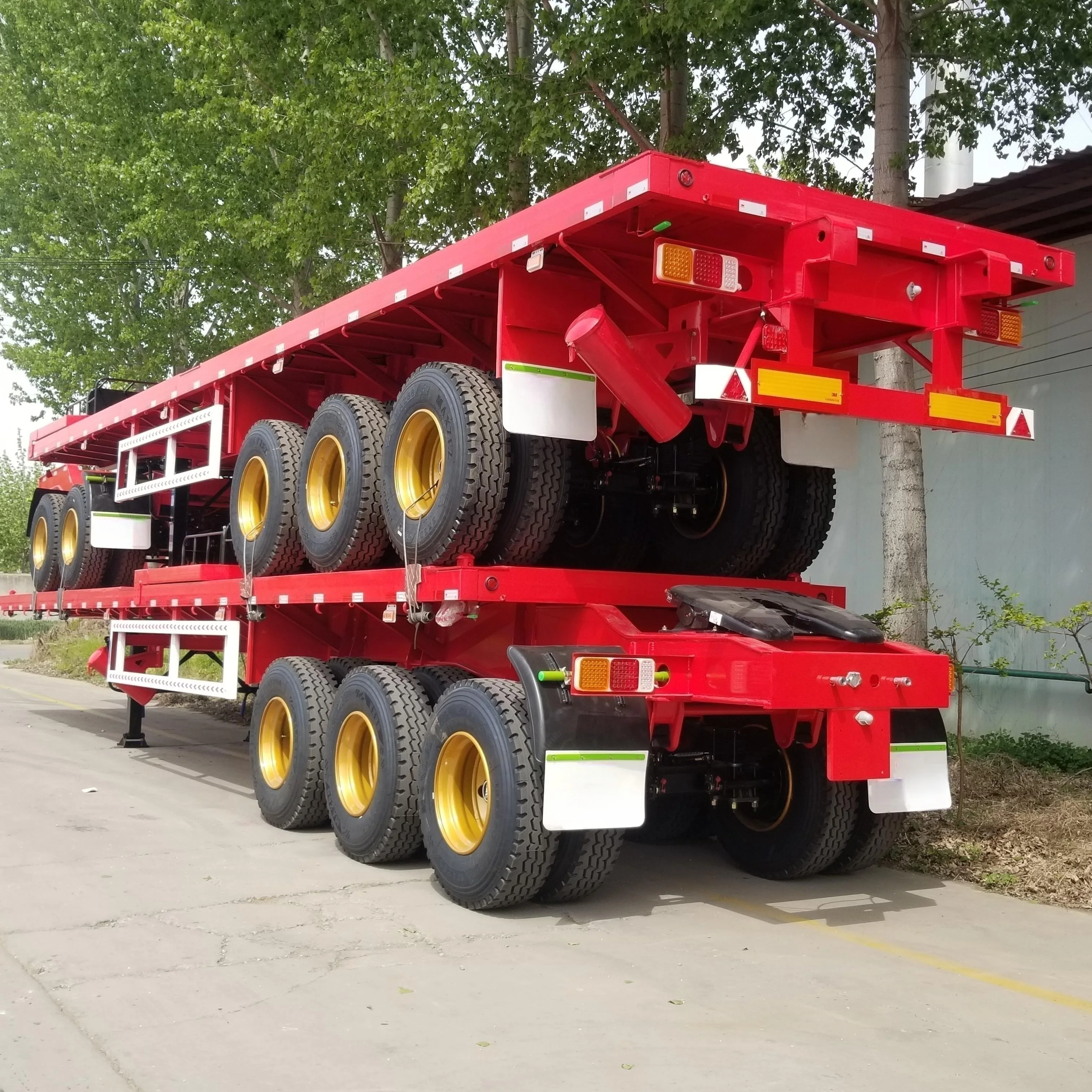 Jt Loading Flatbed Trailer 20ft 40ft Steel Truck Trailers Semi-trailer ...
