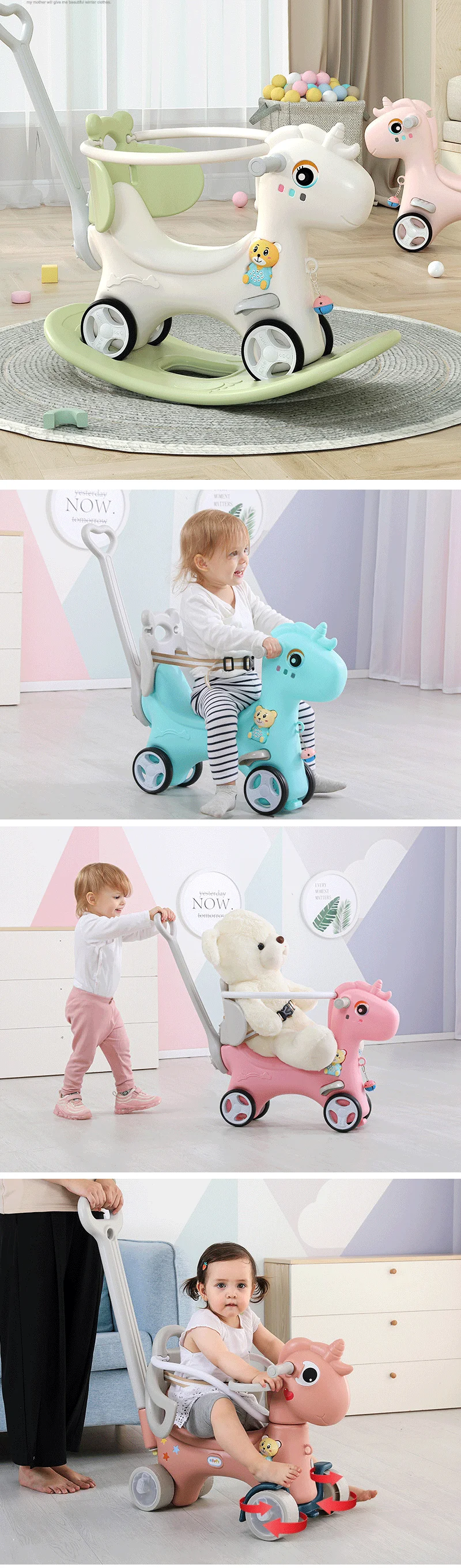 Oem Plastic Baby Car Cute Horse Rocking Horse Children's Small Horse ...