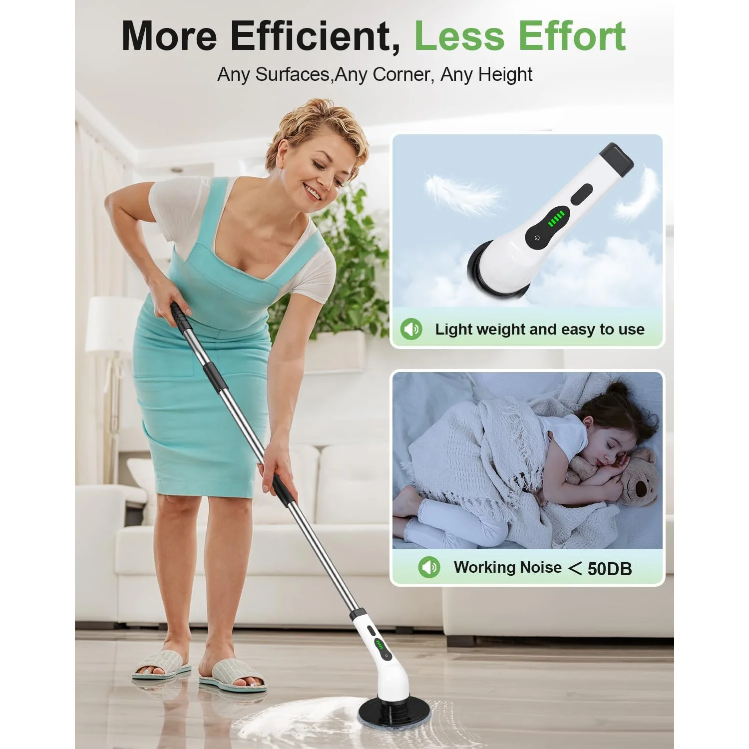 Rechargeable Rotating Cleaning Brush - Electric Spin Scrubber