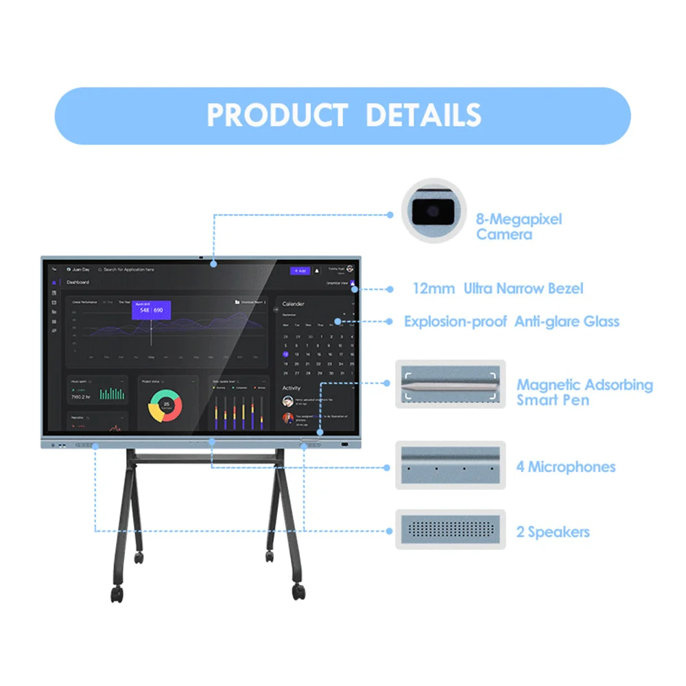 OEM Interactive Whiteboard Screen 4K Touch LCD Smart TV