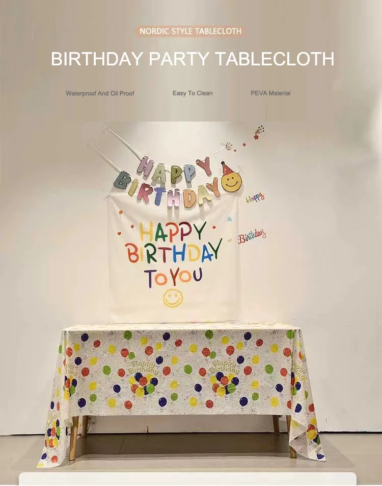 Environmentally Friendly Pe Disposabletablecloth Colourful Holiday ...