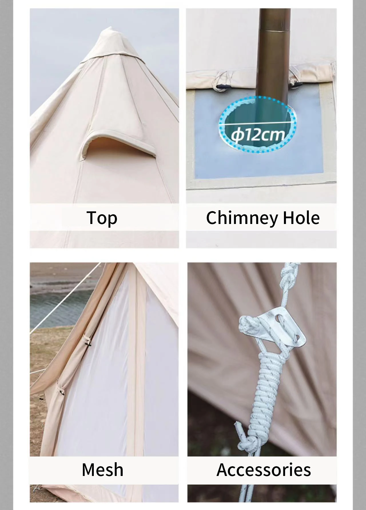 Teepee Yurt Glamping Luxury Dome Tent for Sale - 3m, 5m, 6m
