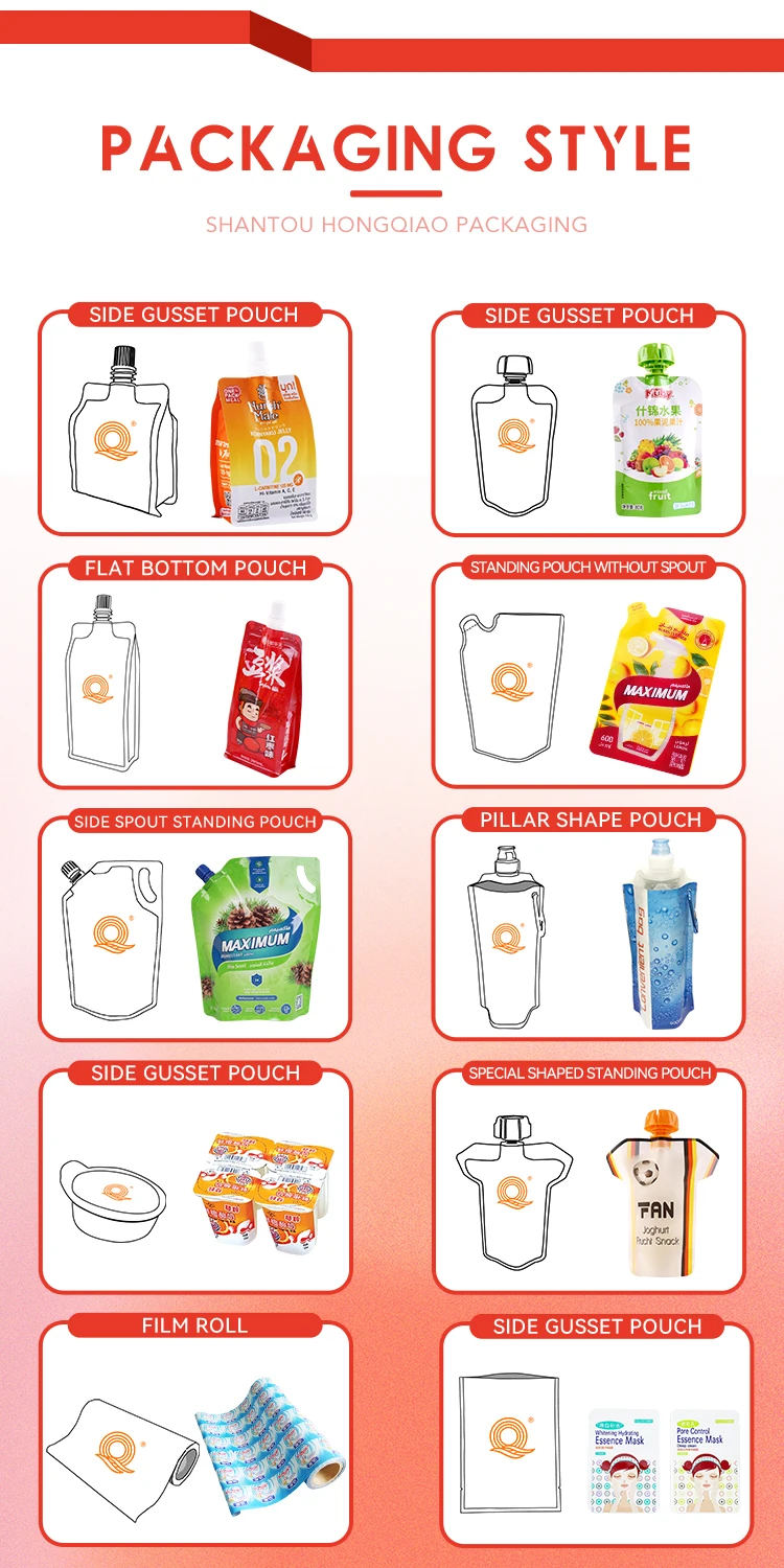 Custom Printing Flexible Packaging Plastic Pouch Standing Bag with ...