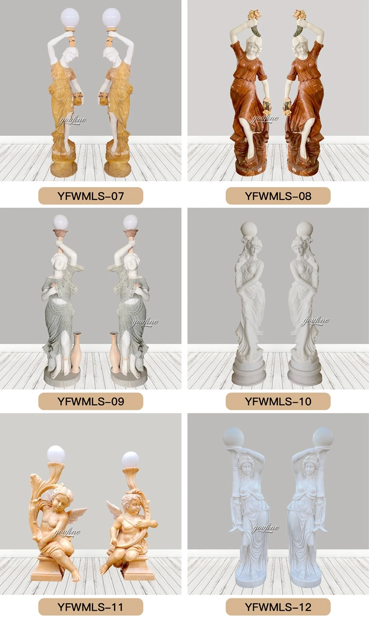 Outdoor Garden Life Size Marble Human Figure Statue Light - Buy Marble ...