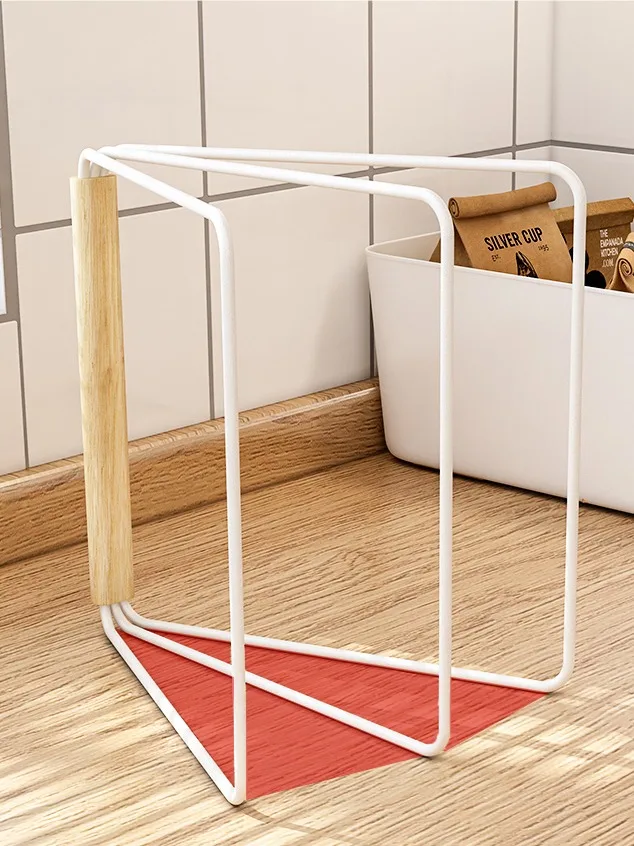 Kitchen Bathroom Countertop Wooden Handle Foldable Rag Dish Cloth ...