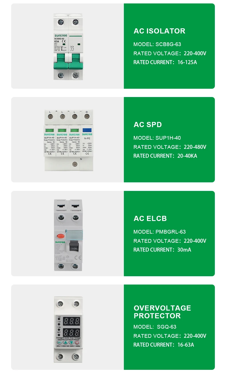 ac mcb spd IP65 combiner boxes ac distribution box 1 in 1 out array ...
