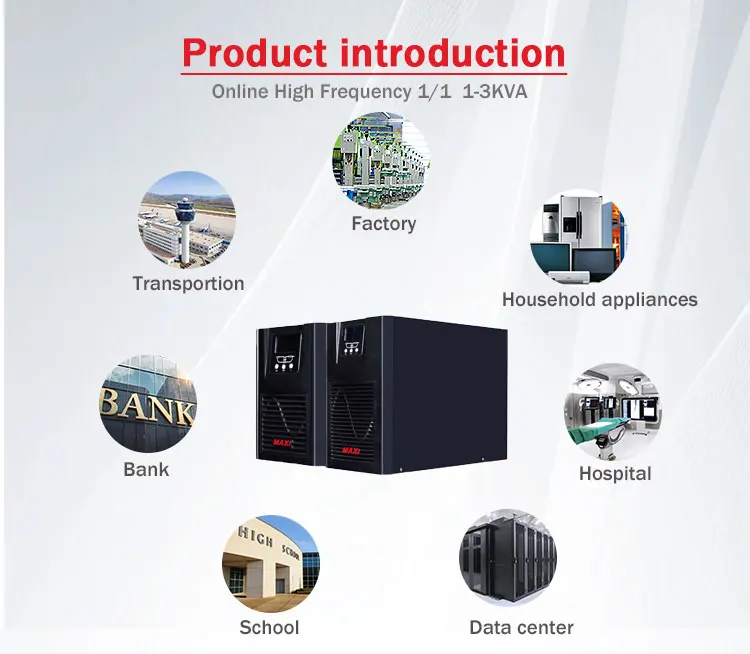 Smart Uninterruptible Power Supply 1kva 220v Online Ups Backup for Computer