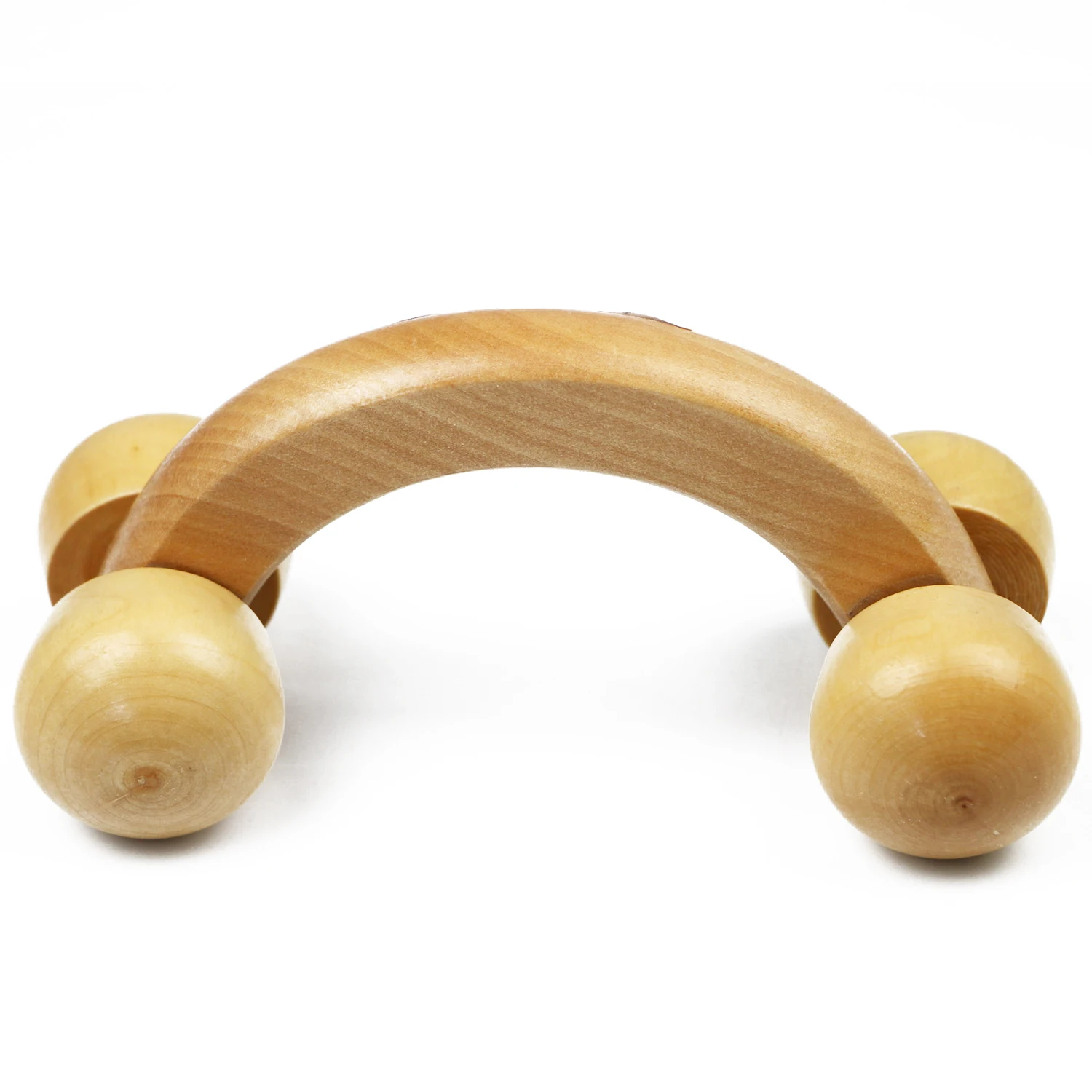 4 Wheel Wooden Handheld Back Massage Muscle Roller Tool Massager For ...