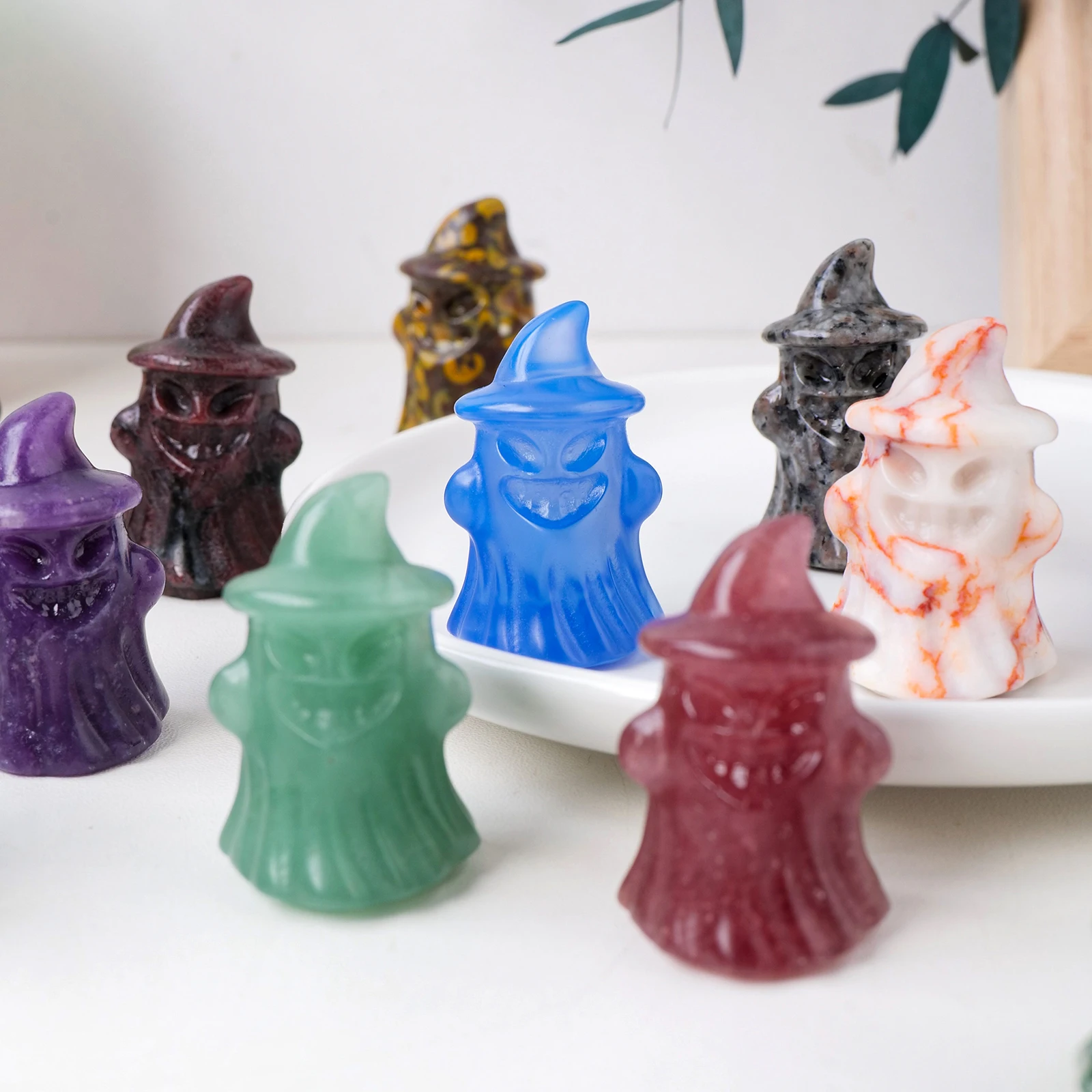 Wholesale 1.2inch Natural Healing Gemstone Ghost Crafts Crystal Carving ...