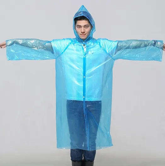 Custom Portable Emergency Pe Disposable Raincoat For Travel - Buy ...