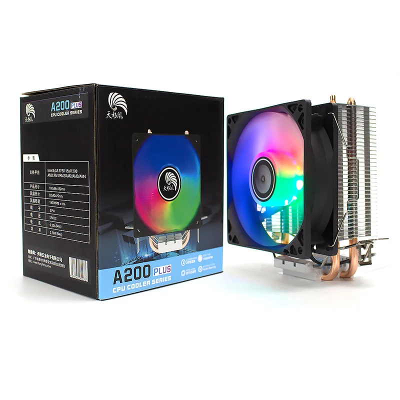 PC heatsink Wholesale custom cpu cooler 2 heatpipe cpu cooler A200 with ...