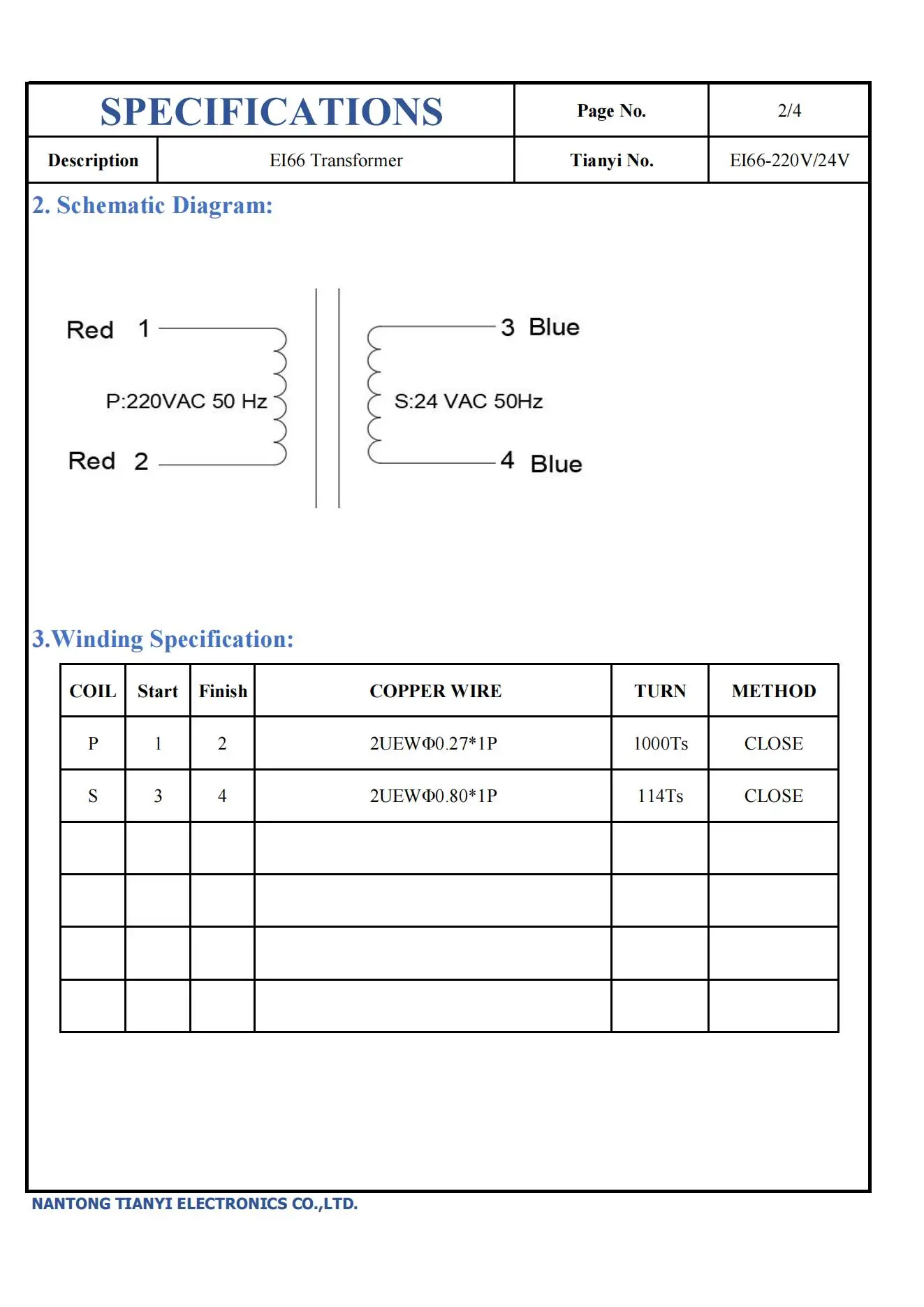 EI66 Transformer - 220V to 24V Power Transformer for Audio