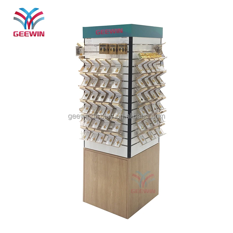 Slatwall Display Spinner Wood Display Stands Rotating Mdf Display Rack ...