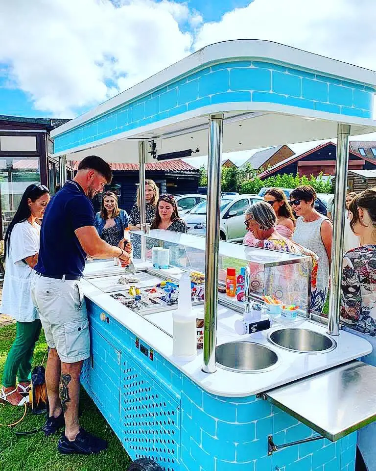 Mobile Ice Cream Push Cart with Cooler Box - High Productivity