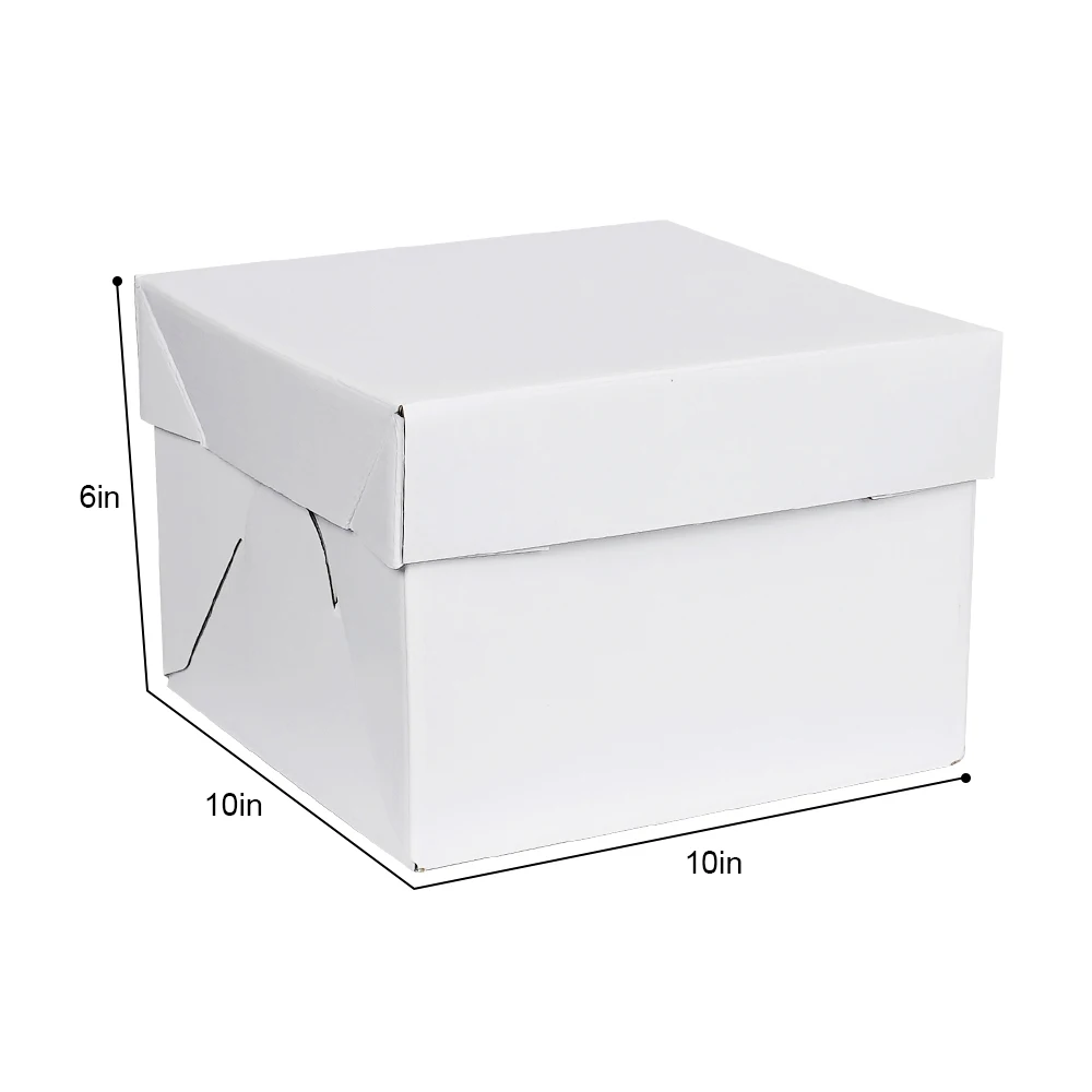 Custom 12 Inch Cake Boxes with Window - White Cardboard