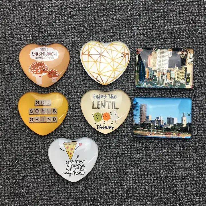 Dome Refrigerator Magnet Personalized Custom logo Glass Fridge Magnets ...