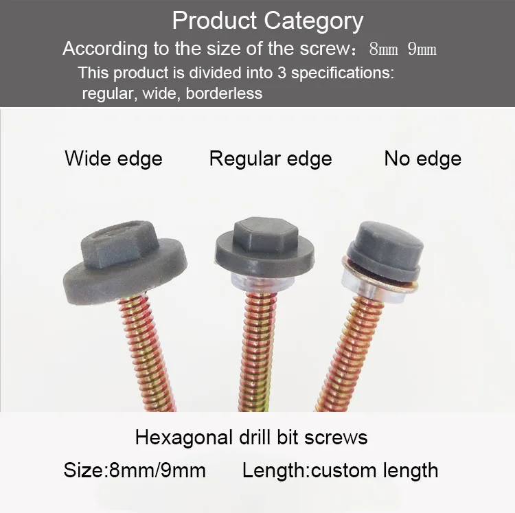 Hexagonal Self-Tapping and Self-Drilling Screws with Waterproof Plastic ...