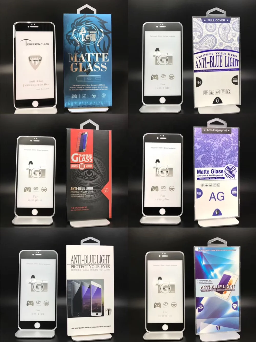 Custom Package Kraft Paper Retail Packing Box For Mobile Phone Tempered ...