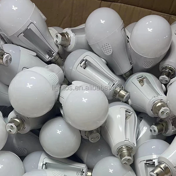 Built-in Battery Rechargeable Emergency Light Bulb E27 B22 Base 15W ...