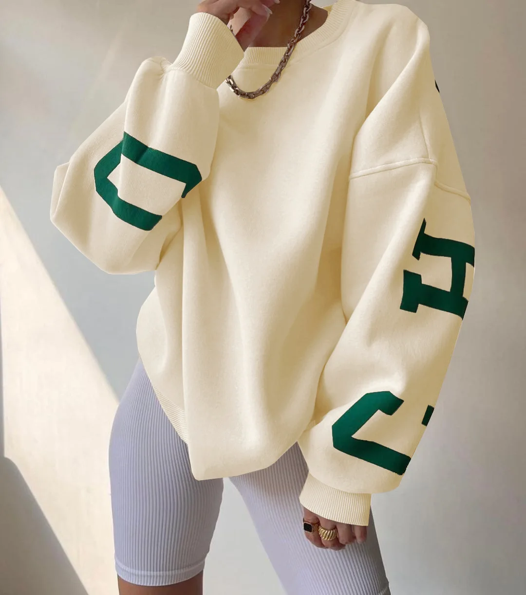 Custom Winter Puff Printing Sweater Print Logo Loose Streetwear ...