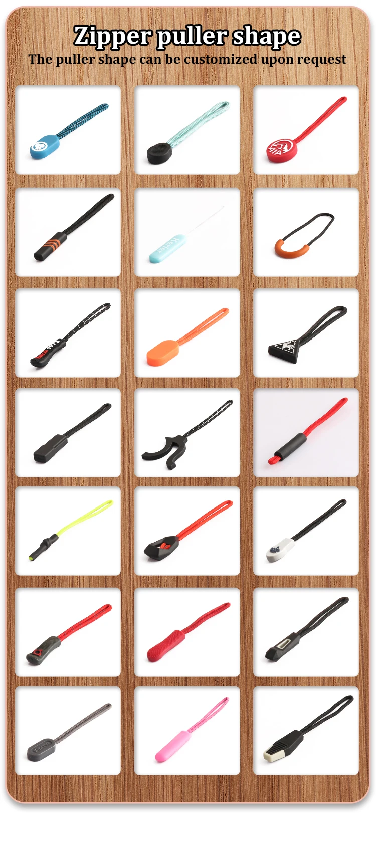 Custom Logo Fancy Rubber Zipper Puller For Garment Silicone Rope Zipper ...