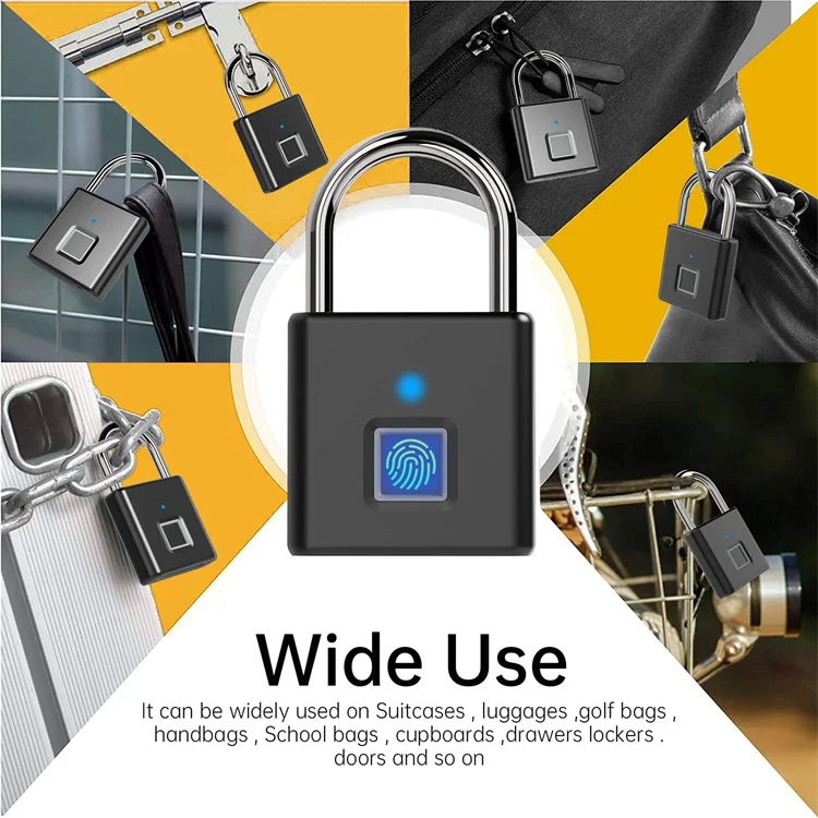 New Upgraded Fingerprint Padlock Waterproof Smart Keyless Security ...