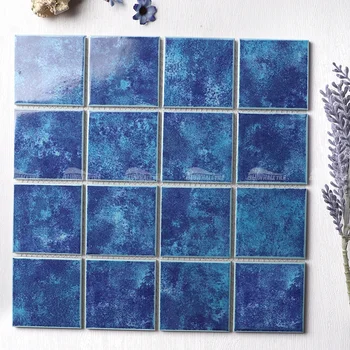 Best Price Ink Jet Pattern Blue Swimming Ceramic Mosaic Square Crystal ...