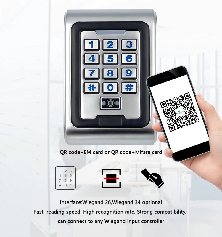 Qr Code Metal Door Access Control System Card Reader,Factory Support ...