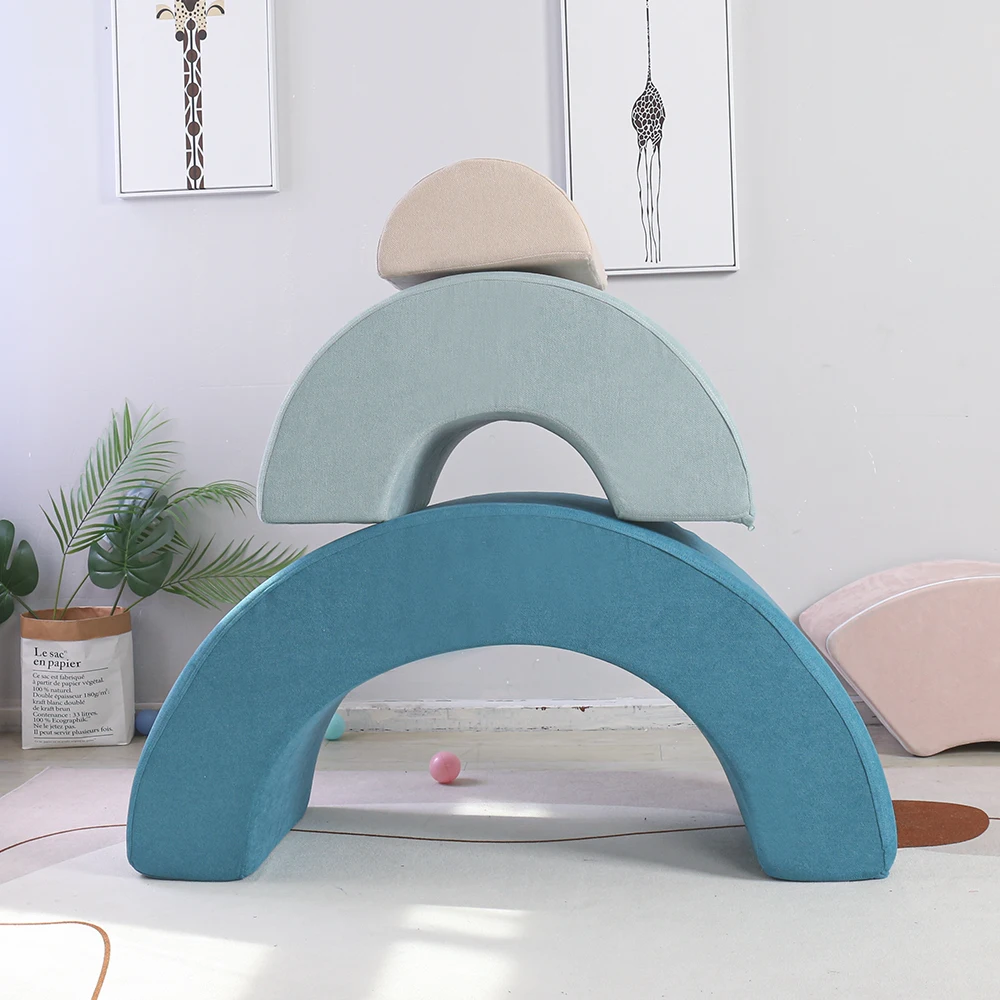 Foam Kids Play Couch Colorful Rainbow Shape Kids Play Games Nugget ...