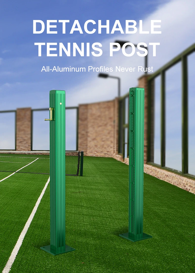 Square Ground Mounted Padel Tennis Pole - Durable & Versatile