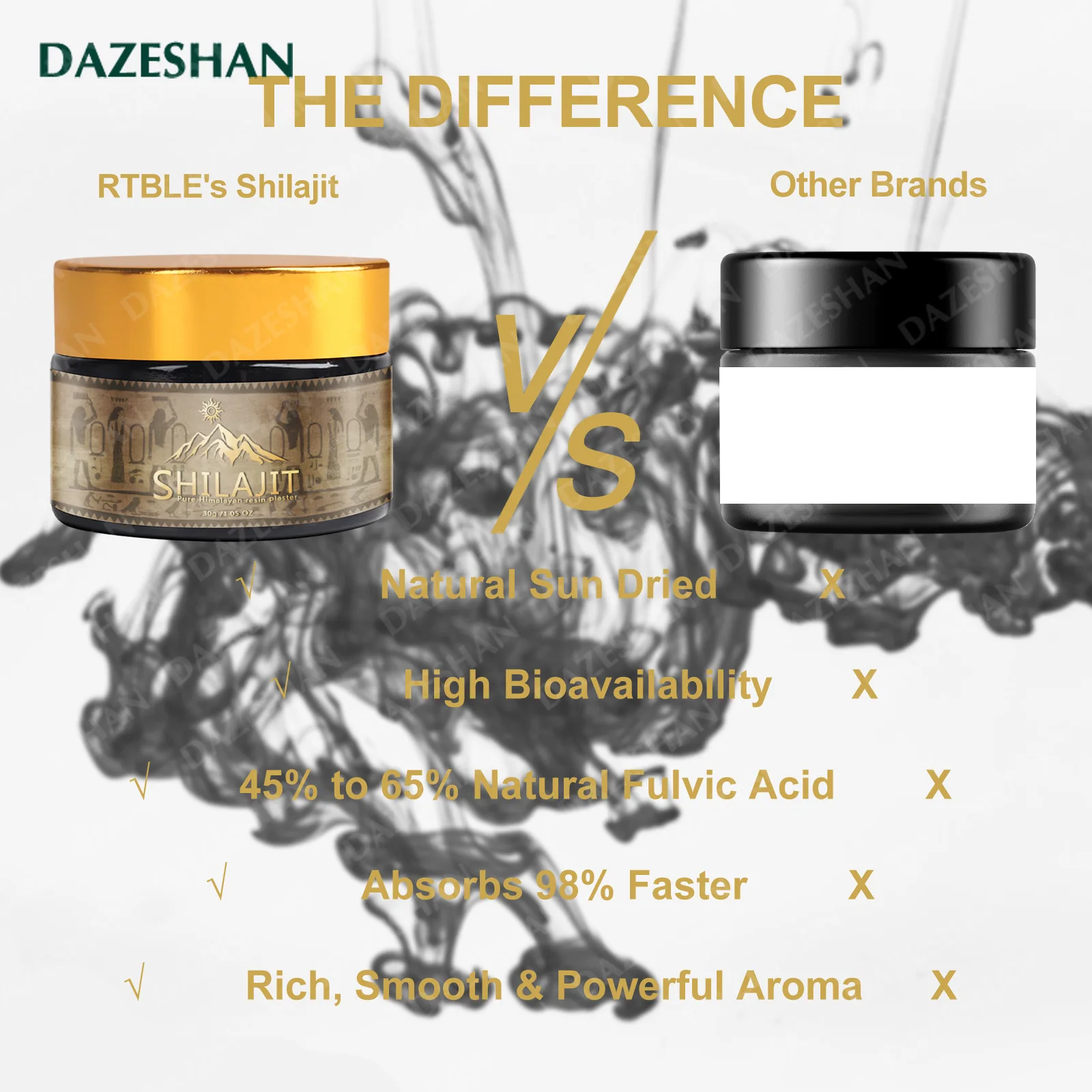 100% High Purity Gold Shilajit Resin 50g Xilaizhi Cream Mineral Fulic ...