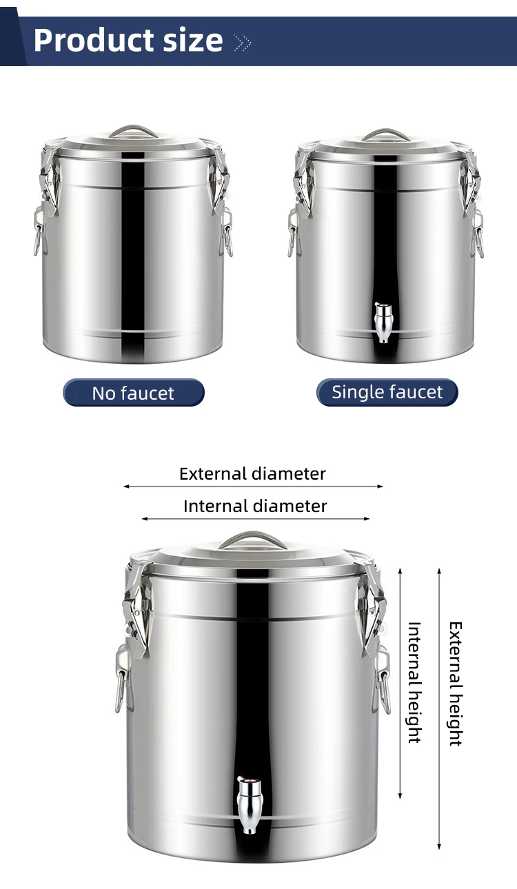 Large Stainless Steel Food Warmer Bucket With Tap - 10l To 100l ...