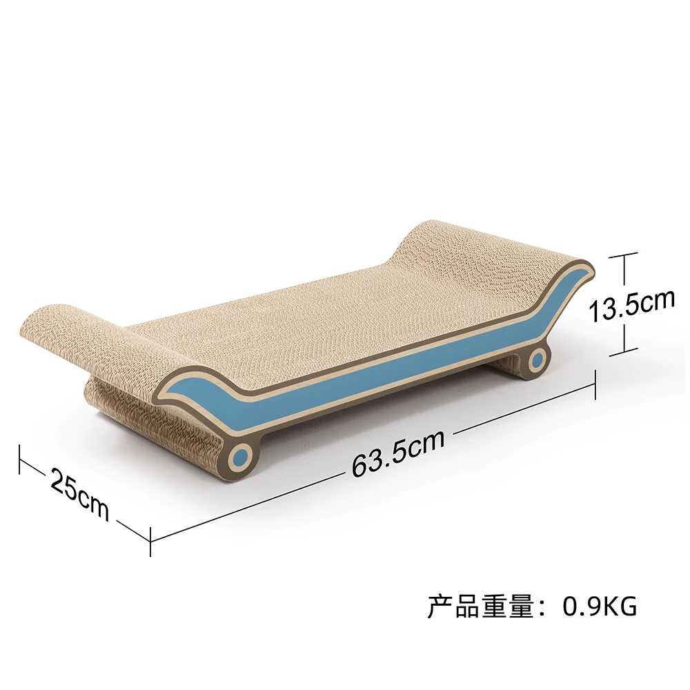 Corrugated Paper Integrated Cardboard Craft Cat Scratcher,Blue ...