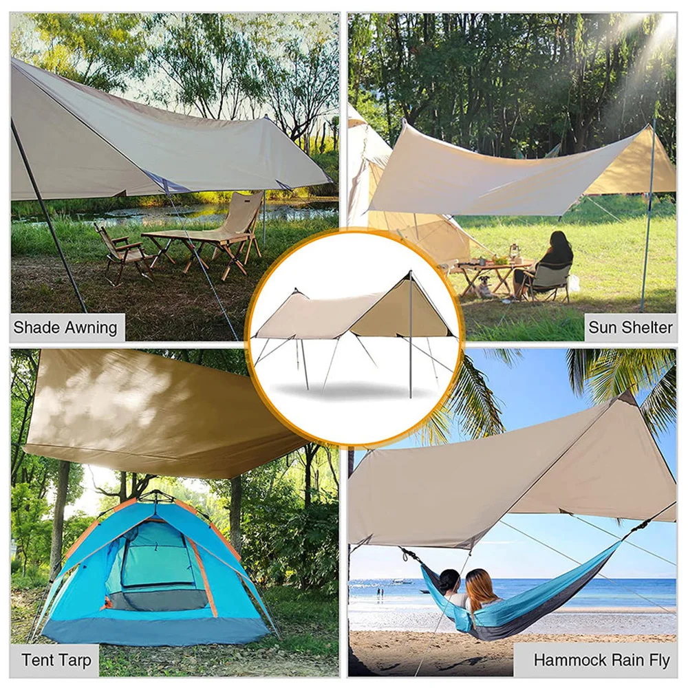 Hiking Awning Rain Fly Canopy Camping Tent Tarp With Spreading Poles ...