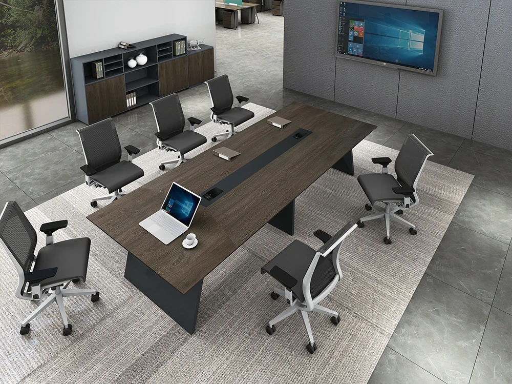 Custom Mdf Conference Table And Chairs Wood Office Meeting Room Desk ...