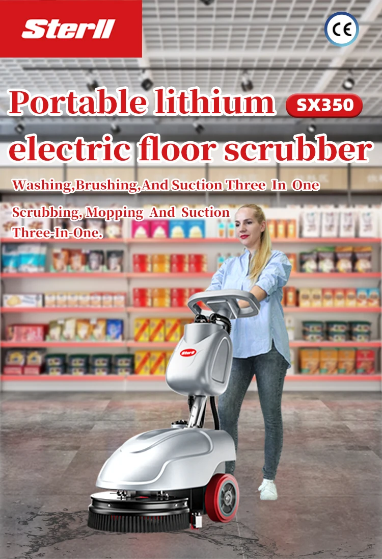 Sx350 Marble Tile Electric Walk Behind Floor Scrubber Coffee House ...