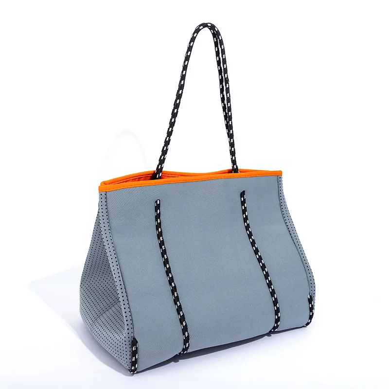 Custom Neoprene Perforated Tote Beach Bag, Women Designer Neoprene ...