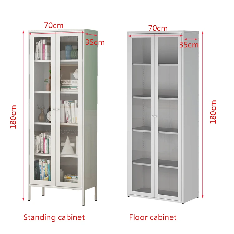 Steelite Factory Metal Furniture - Bookcase with Glass Doors