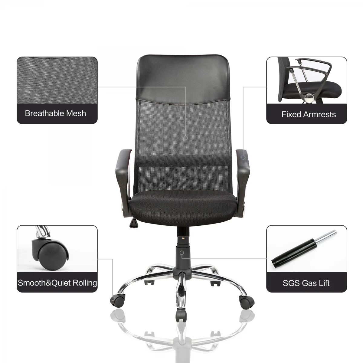 Modern Design Ergonomic Swivel Mash And Pu Leather Office Computer ...
