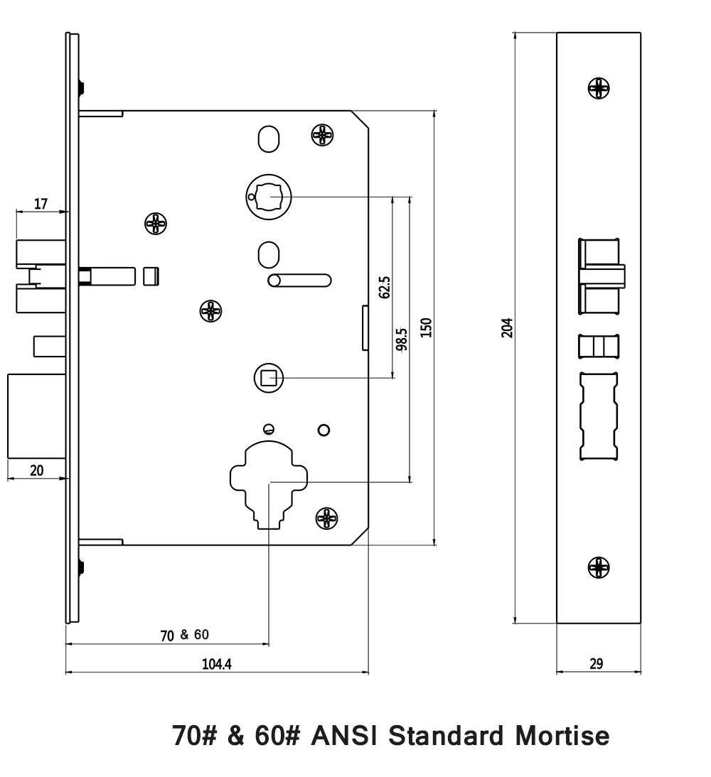 304 Stainless Steel Hotel Door Lock with RFID & Software