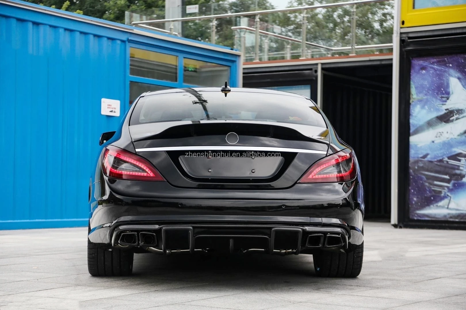 R Style Carbon Fiber Rear Bumper Diffuser for Mercedes Benz CLS Class ...