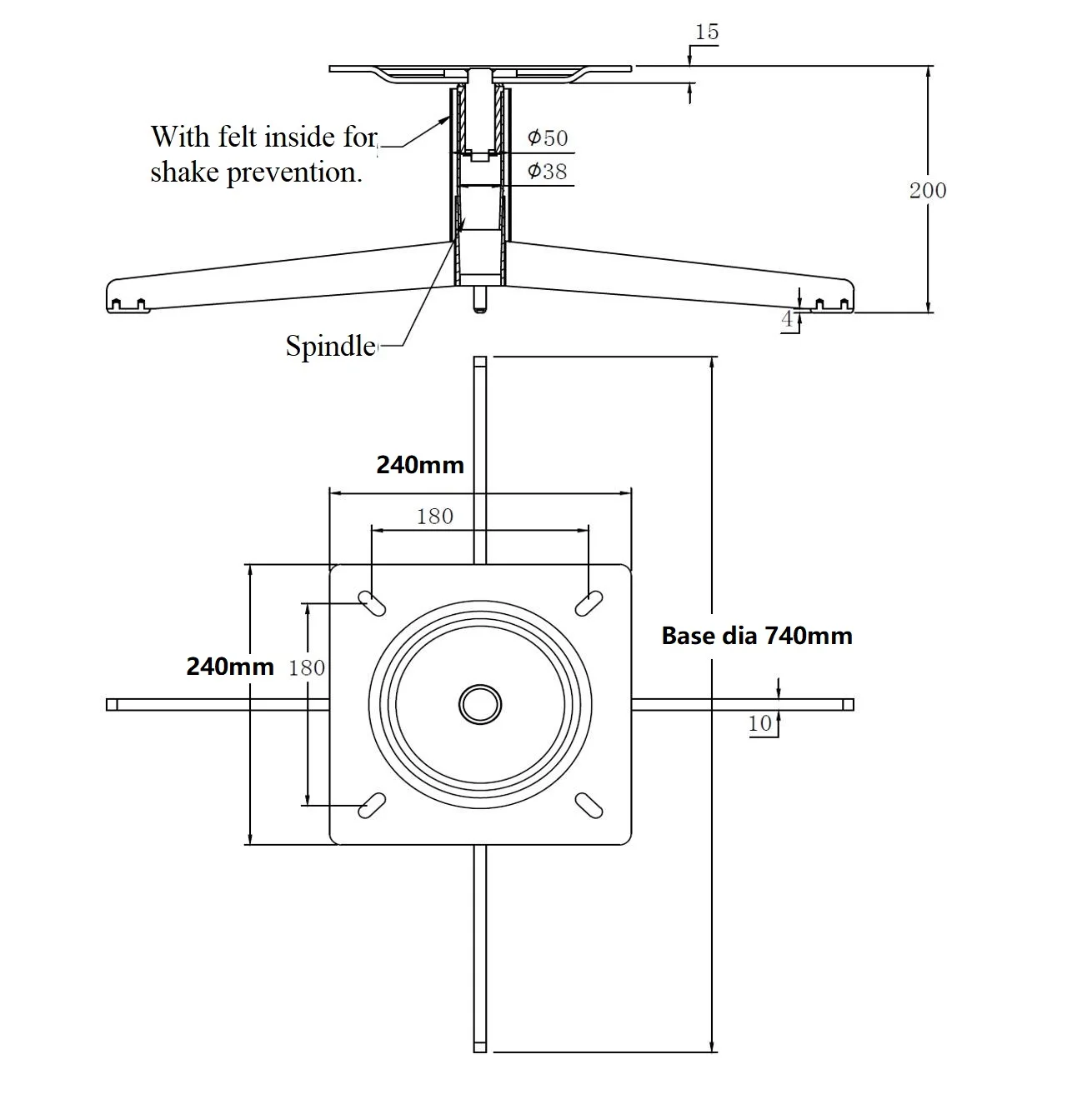 Rotatable Sofa Metal Base - Modern Chrome Swivel Design