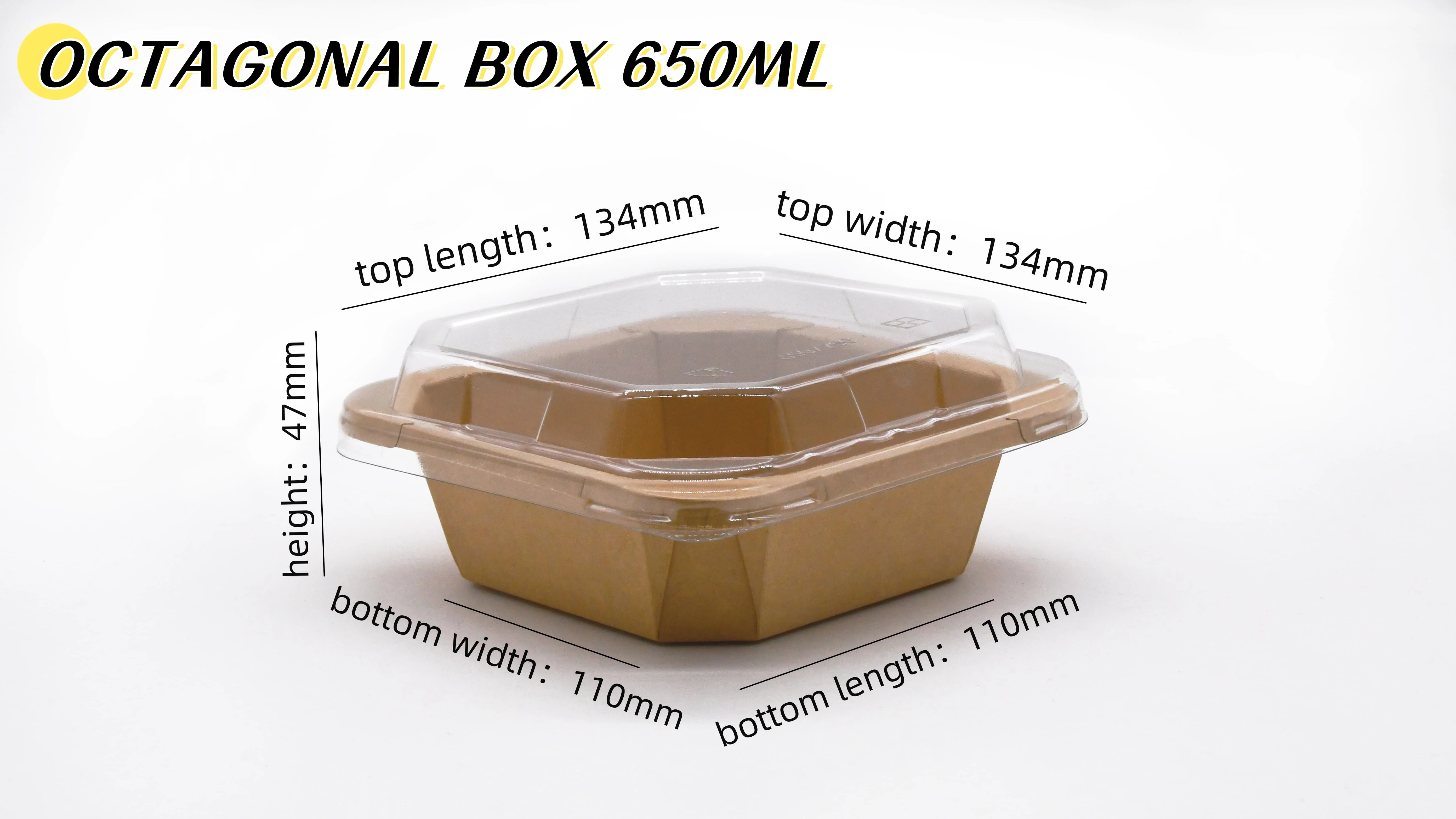 Disposable Kraft Takeaway Box Paper Lunch Box Octagonal Bowl Rectangle ...